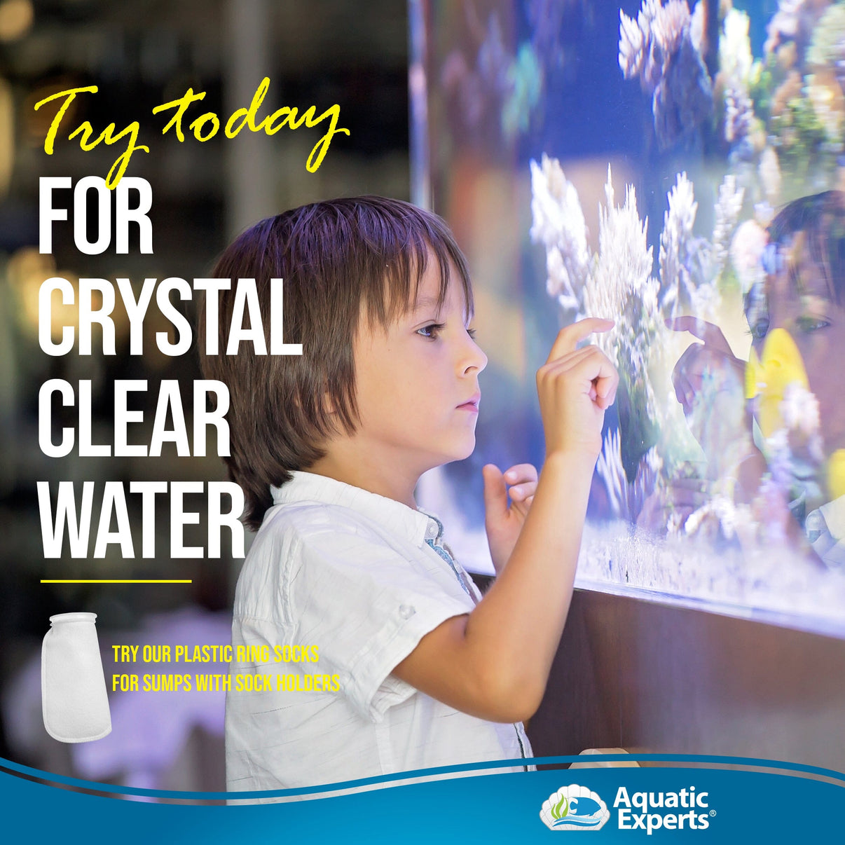 Aquatic Experts Drawstring Filter Sock 200 Micron for Saltwater & Reef ...